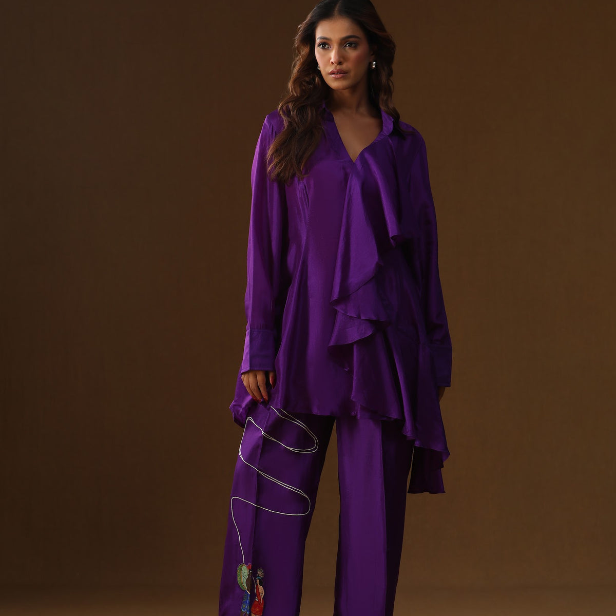 Purple handpainted coord set – arpitasulakshana